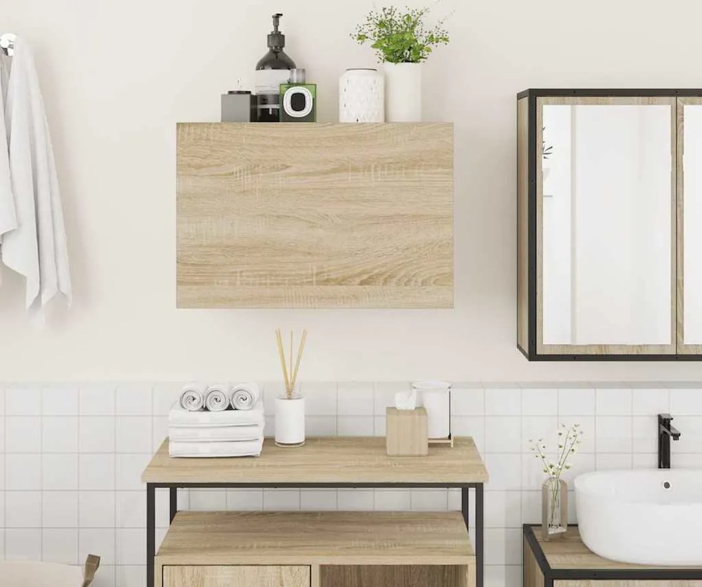 vidaXL Koupelnová nástěnná skříňka 60 x 25 x 40 cm kompozit [860070] Barva: Černá