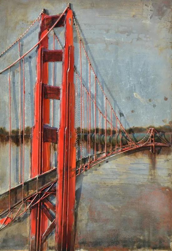Falc Kovový obraz - Golden Gate Bridge, 80x120 cm