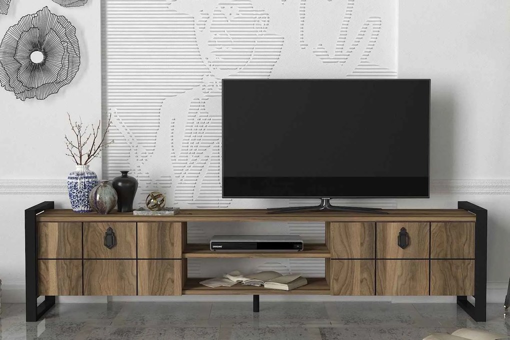 Designový TV stolek Tadashi 184,5 cm vzor ořech