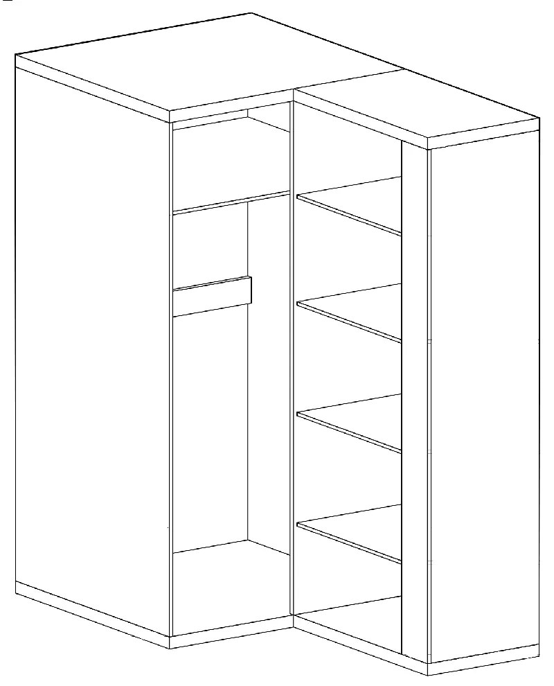 Natural - šatní skříň rohová N14 - dub ribbeck