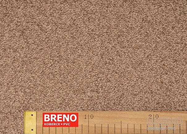 Breno Metrážový koberec SOLAR 90 hnědý, šíře 400 cm, Hnědá