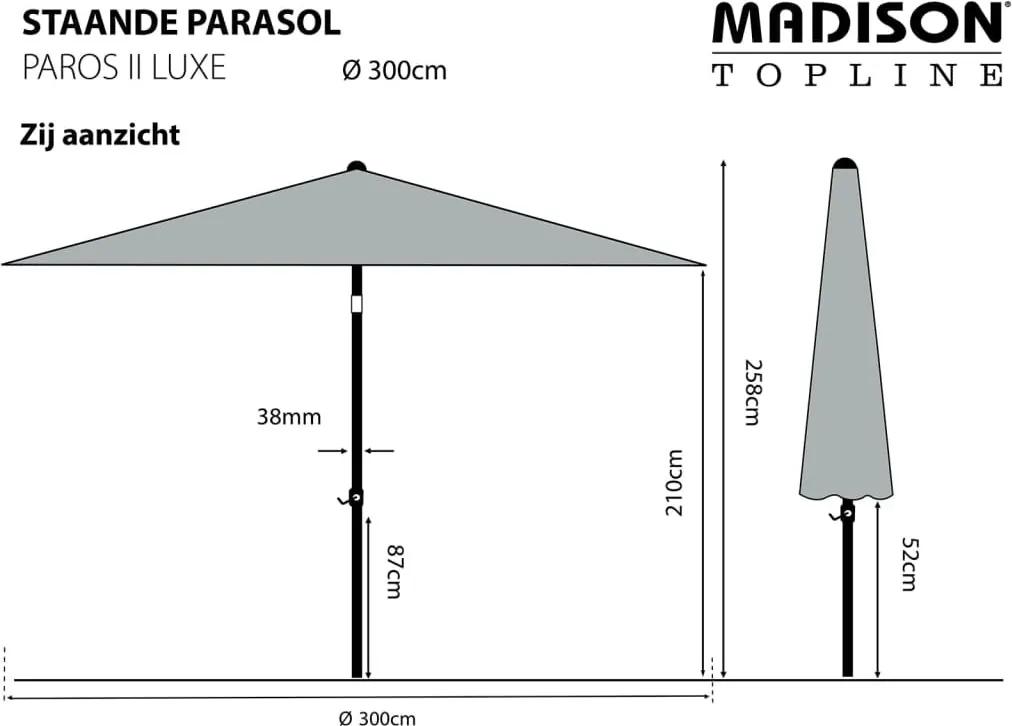 Madison Slunečník Paros II Luxe 300 cm [434712] Barva: ecru