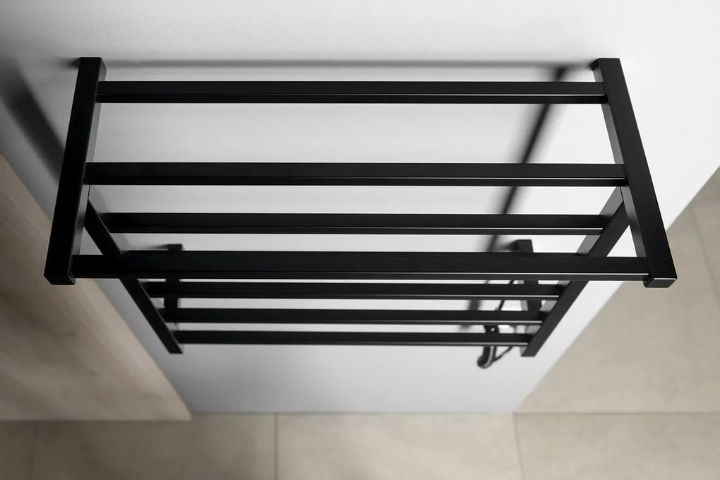Sapho, ELZOR Elektrický sušák ručníků 500x470mm, 60W, černá matná, EB510
