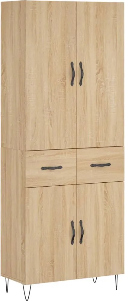 Skříň highboard dub sonoma 69,5 x 34 x 180 cm kompozitní dřevo 3198180