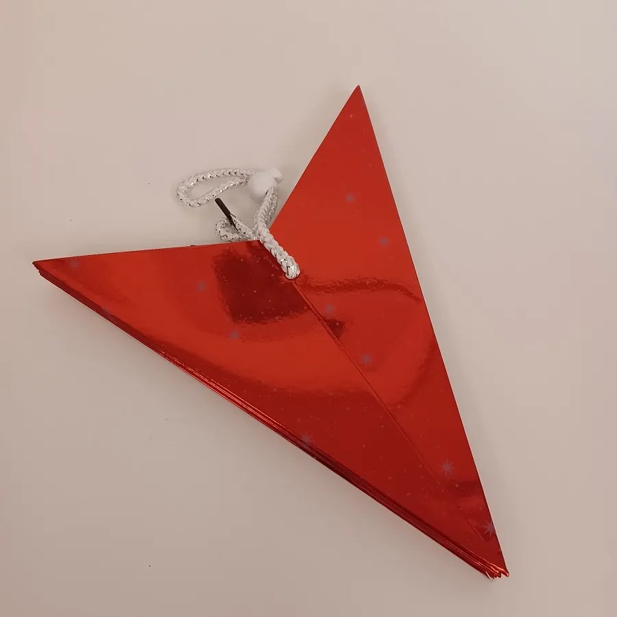 Vánoční papírová hvězda do okna 45 cm, 5cípá, červená