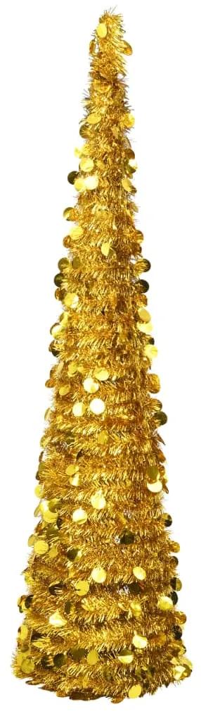 320984 vidaXL Rozkládací umělý vánoční stromek zlatý 180 cm PET