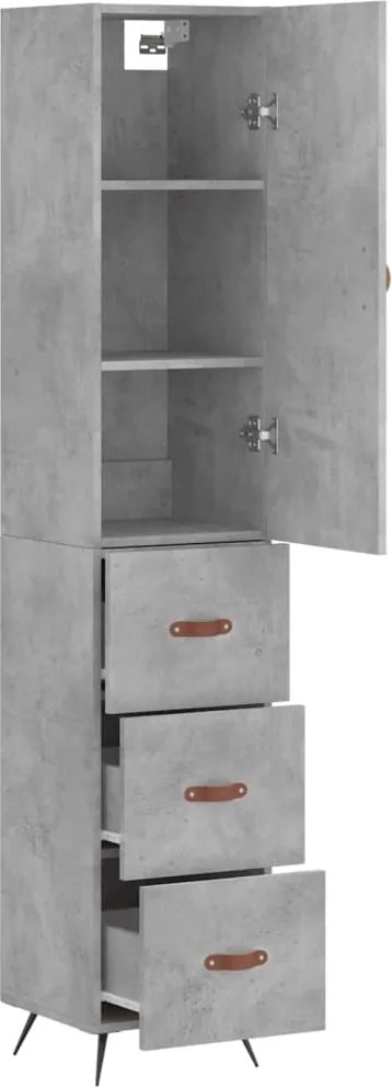 Skříň highboard betonově šedá 34,5x34x180 cm kompozitní dřevo 3198829