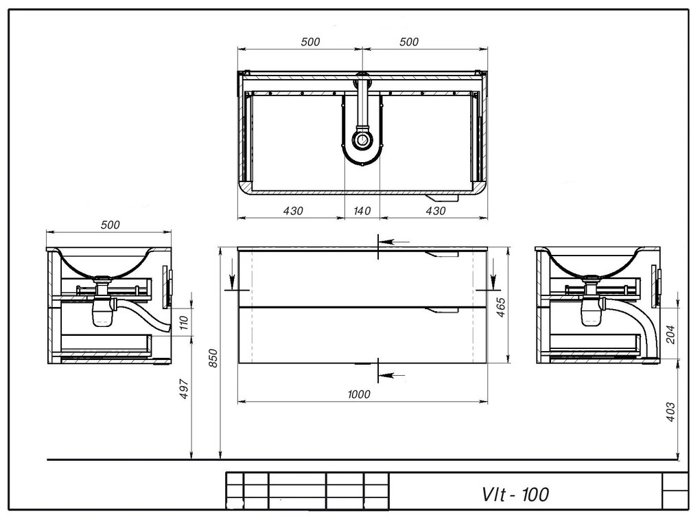 Lavedo Velluto White 100 koupelnová skříňka s umyvadlem
