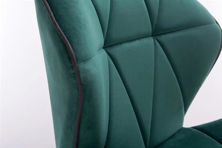 LuxuryForm DESIGN Otočná židle MILANO MAX VELUR na zlatém talíři - zelená