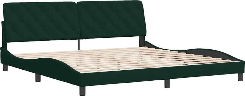 Rám postele bez matrace tmavě zelená 200 x 200 cm samet 3207944