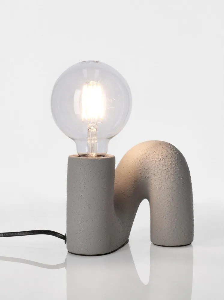 Šedá keramická stolní lampa se skleněným stínidlem (výška 12,5 cm) Jael – Yes Everyday