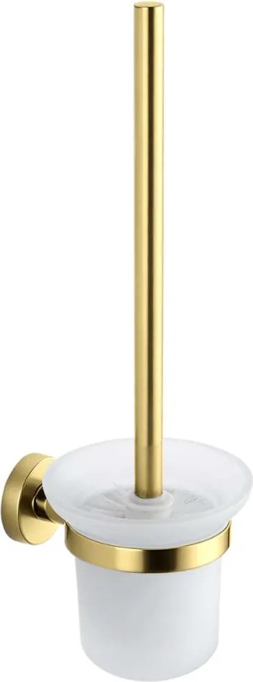 kielle Oudee - WC štětka nástěnná s držákem, matné sklo/brushed gold 40502036