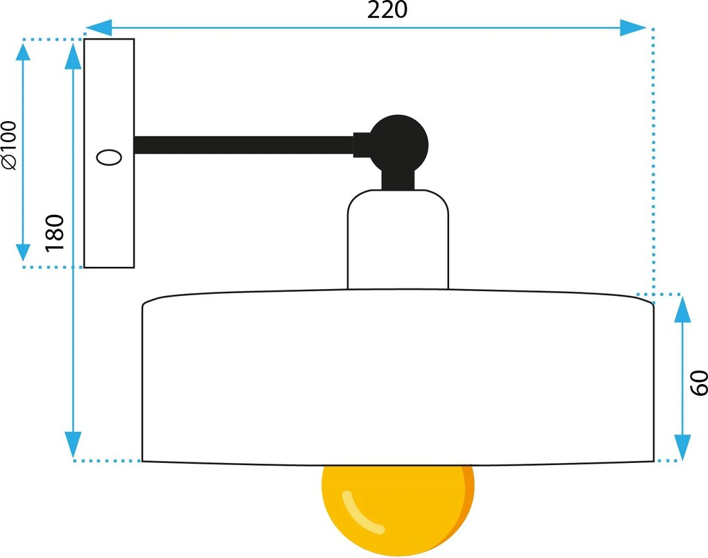 Toolight Toolight, nástěnné svítidlo 1xE27 APP1332-1W, černá-zlatá, OSW-00948