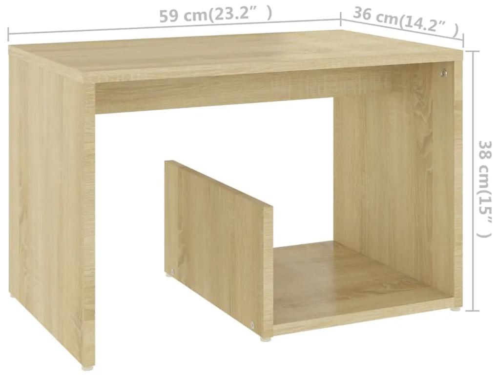 Odkládací stolek dub sonoma 59 x 36 x 38 cm dřevotříska - Default Title