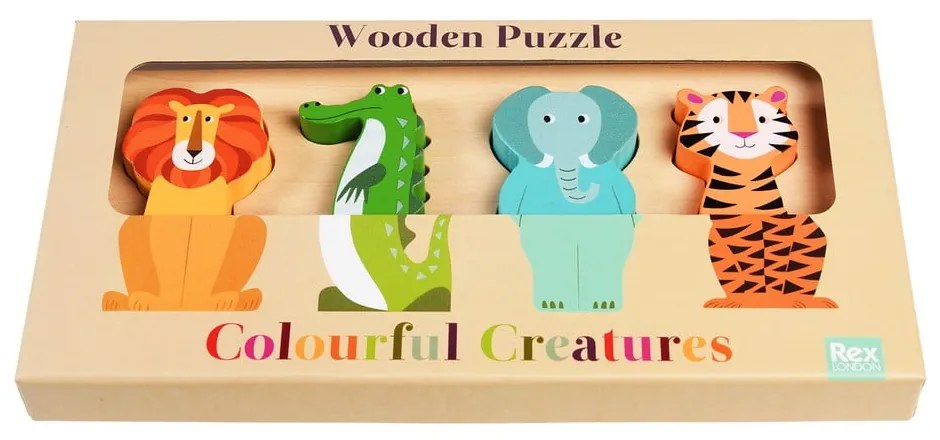 Dřevěné puzzle Colourful Creatures – Rex London