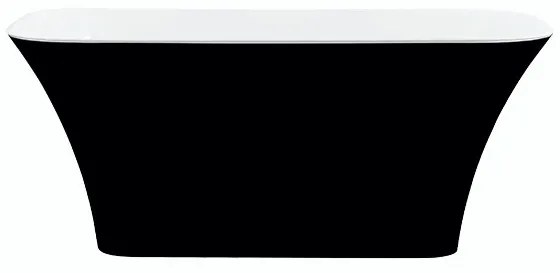 Besco Volně stojící vana z litého mramoru Assos S-Line BW Matt 160x70 Barva: Bílá/černá, Rozměry (cm): 160x70, Typ a barva výpustě: Click-Clack, chrom
