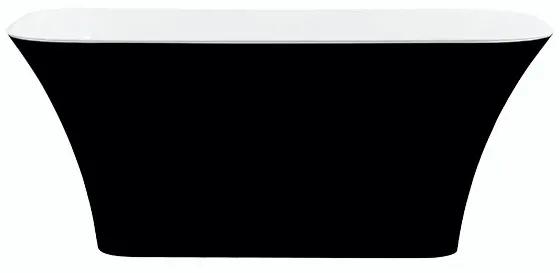 Besco Volně stojící vana z litého mramoru Assos S-Line BW Matt 160x70 Barva: Bílá/černá, Rozměry (cm): 160x70, Typ a barva výpustě: Click-Clack s horním čištěním, zlatá
