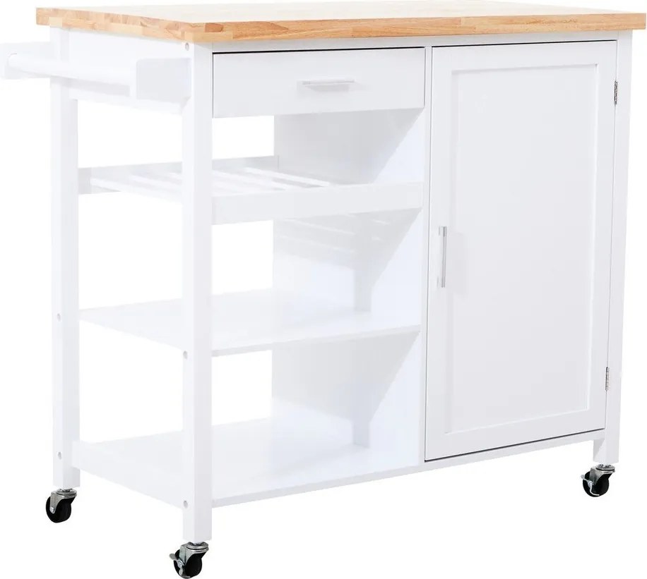 Kuchyňský ostrůvek na kolečkách z kaučukového dřeva 48x105 cm Frankfurt – Premier Housewares