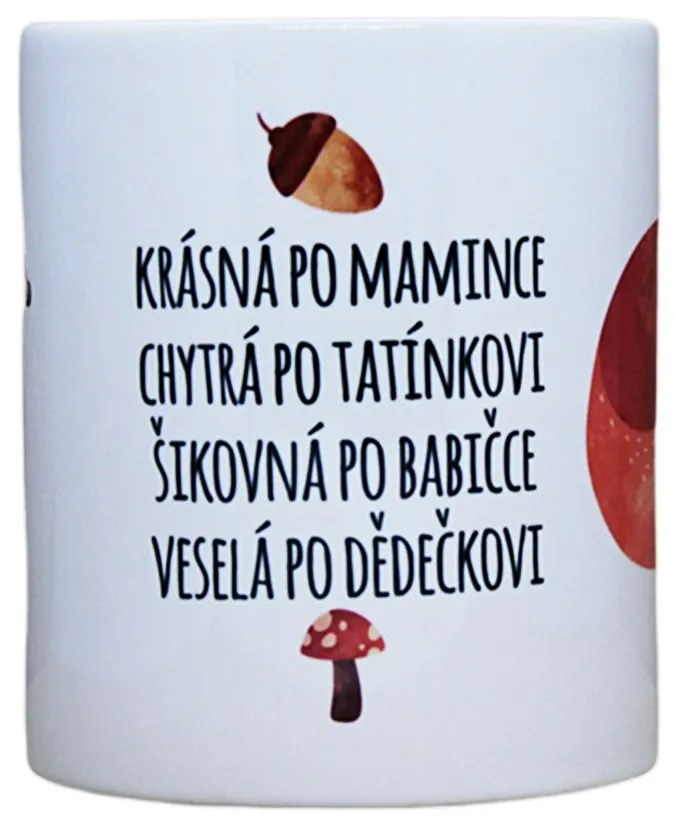 Super plecháček Keramický hrnek s potiskem Liška Objem a motiv: 300 ml černý lem