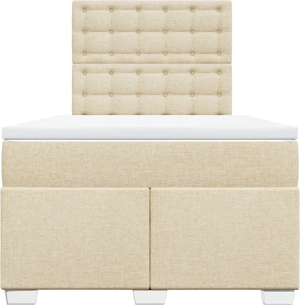 Box spring postel s matrací krémová 120x200 cm textil 3292774