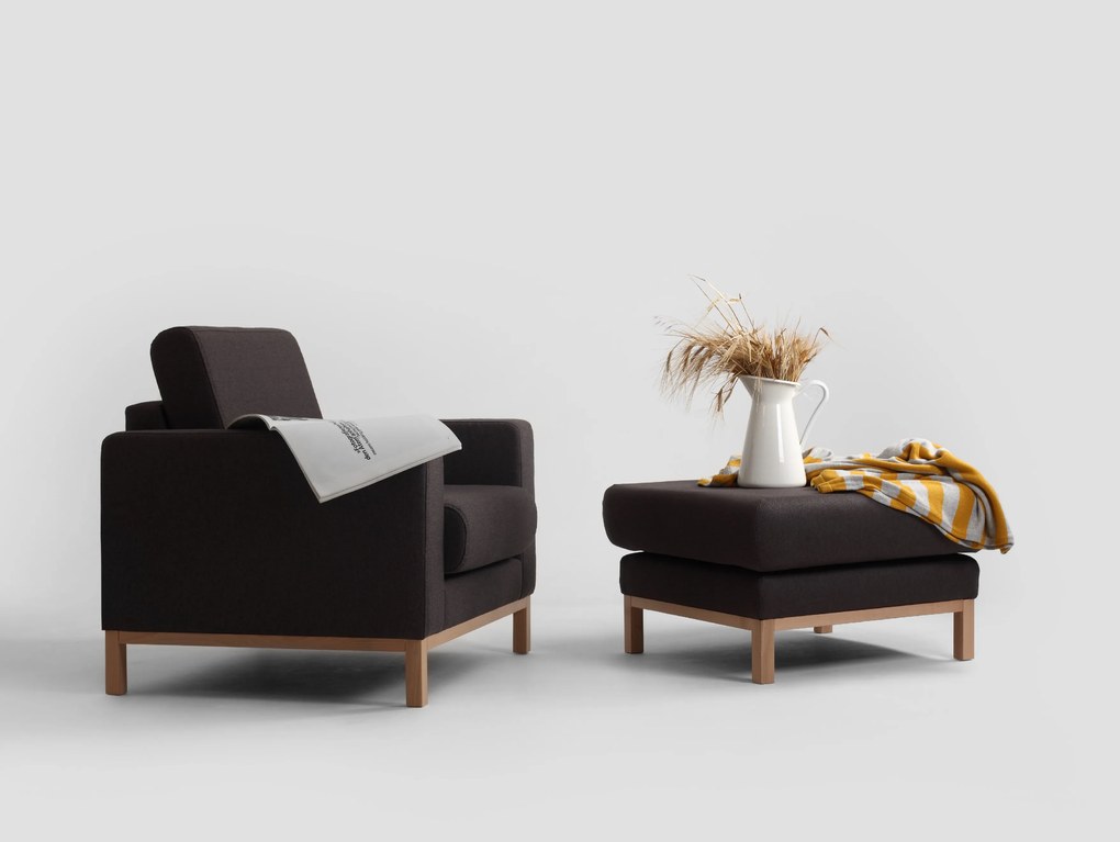 Nordic Design Antracitově šedá látková podnožka Skandi