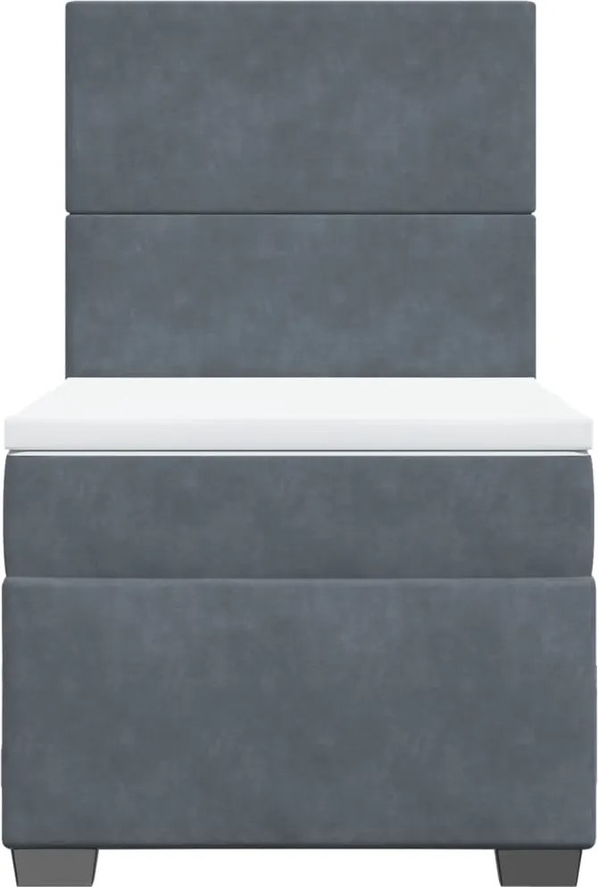 Box spring postel s matrací tmavě šedá 100x200 cm samet 3290829