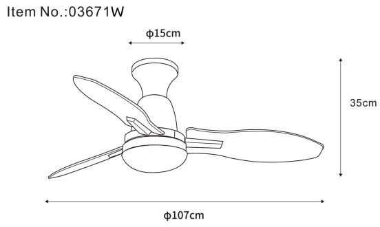 Globo 03671W - LED Stm. stropní ventilátor GALE LED/22W/230V 3000/4500/6000K +DO