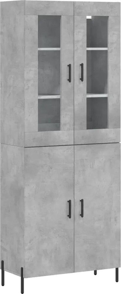 Skříň highboard betonově šedá 69,5x34x180 cm kompozitní dřevo 3198221