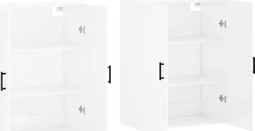 vidaXL Nástěnné skříňky 2 ks 69,5 x 34 x 90 cm [3195629] Barva: bílá s vysokým leskem