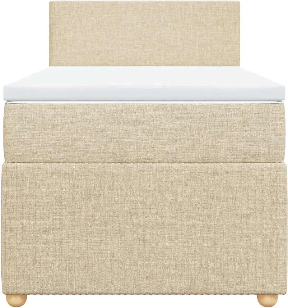 Box spring postel s matrací krémová 80 x 200 cm textil 3289581