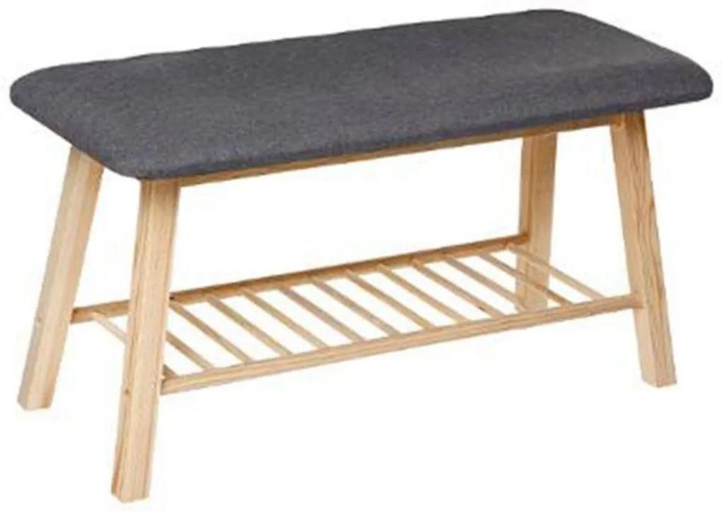Designová lavička Mind 80 cm, šedá a přírodní