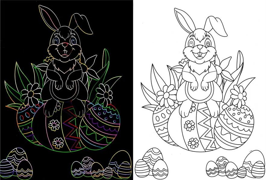 FANDY Obrázek škrabací Mark 9 ks 13 velikonoce