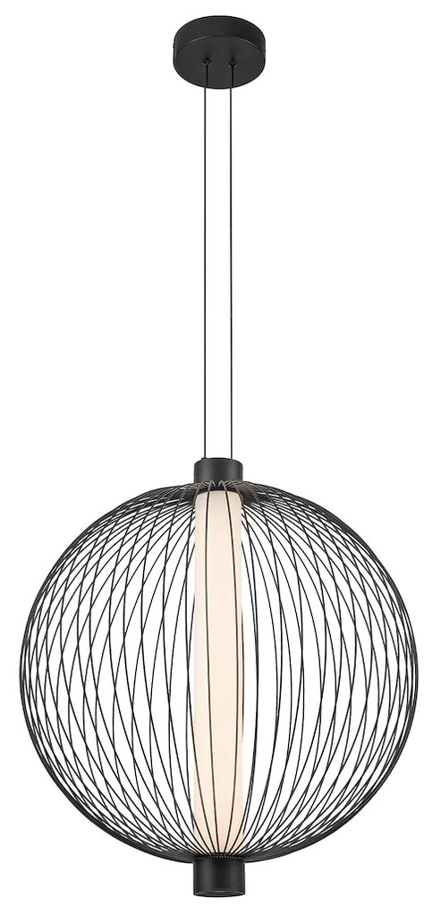 Závěsné svítidlo Kyoto, 1x černé drátěné stínítko, (fi 54cm), b