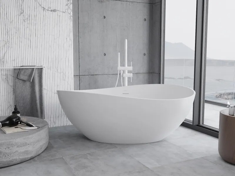 Mexen Parma volně stojící vana z konglomerátu 160 x 95 cm, bílá mat - 57231609500