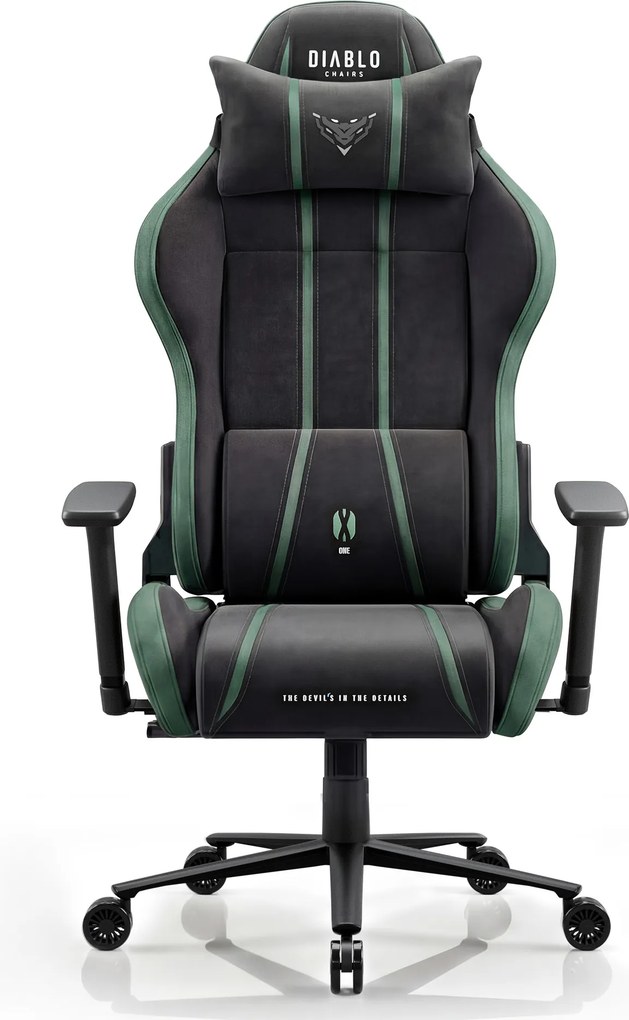 Látková herní židle černý-zelený King Size: Diablo X-One 2.0 Forest Green