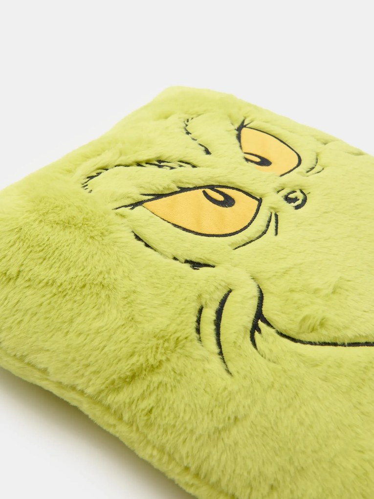 Sinsay - Kožešinový dekorační polštář s vánočním motivem Grinch - neonová