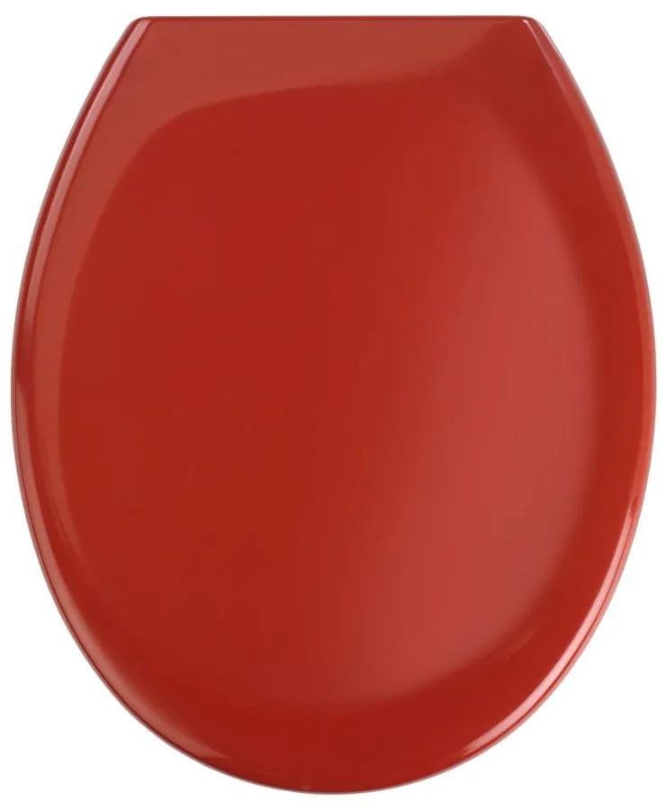 Červené WC sedátko se snadným zavíráním Wenko Premium Ottana, 44,5 x 37,5 cm