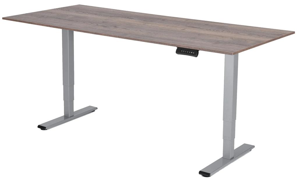 Výškově nastavitelný stůl Liftor 3segmentové nohy šedé,  deska 1800 x 800 x 18 mm dub halifax cínový