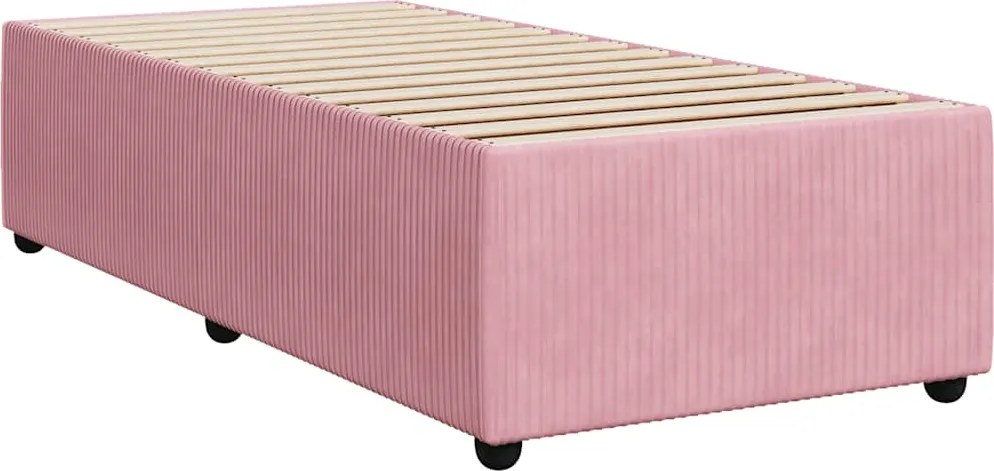 Rám postele růžový 100 x 200 cm samet 3284993