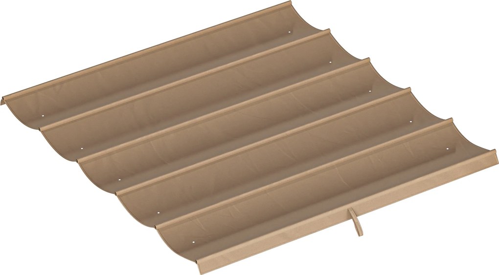 Outsunny Náhradní střecha pro 3 x 3 m pergolu, zasouvací, s odtokovými otvory pro déšť, odolná vůči počasí, polyester, 250 x 255 cm hnědá