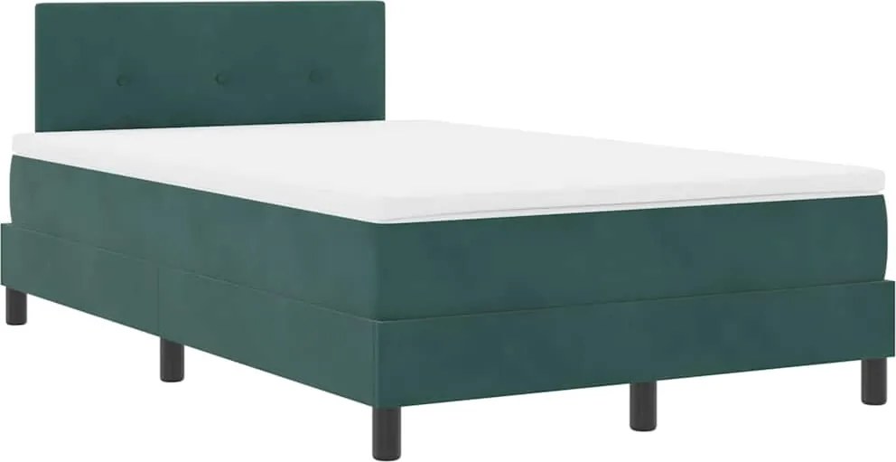 Postel s boxspringem s čelo Tmavě zelená 120 x 190 cm samet 3339161