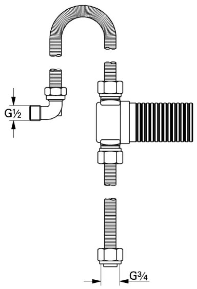 GROHE 28995000 - Přípojná souprava TALENTOFILL DN 20 lesklý chrom