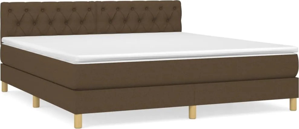 Box spring postel s matrací tmavě hnědá 160x200 cm textil 3140868
