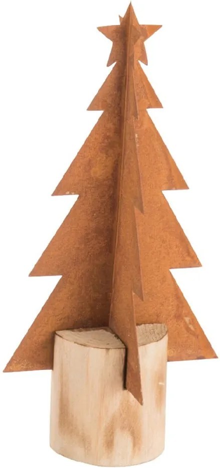 Vánoční kovová dekorace J-Line Tree, výška 23 cm