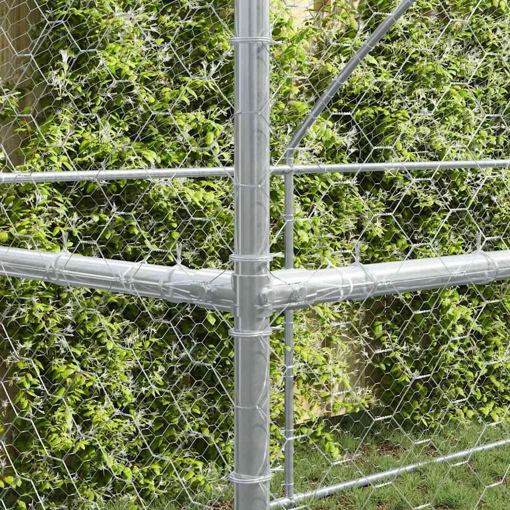Psí kennel 4 ks Stříbrná 8 x 2 x 2 m Pozinkovaná ocel 3368338