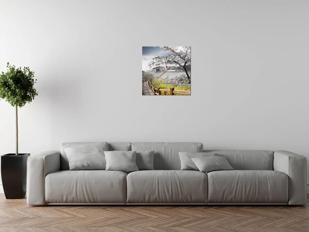 Gario Obraz s hodinami Kvetoucí višeň Rozměry: 30 x 30 cm