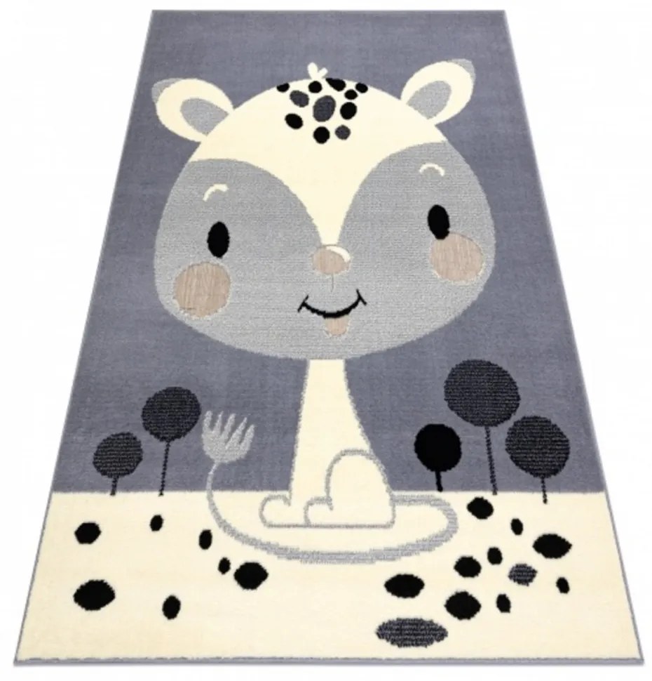 Dětský kusový koberec PP Fox šedý, Velikosti 140x190cm