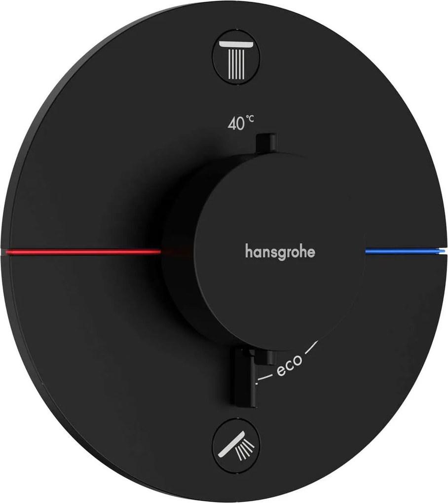 Hansgrohe ShowerSelect Comfort - Termostatická baterie pod omítku, pro 2 spotřebiče, matná černá 15556670