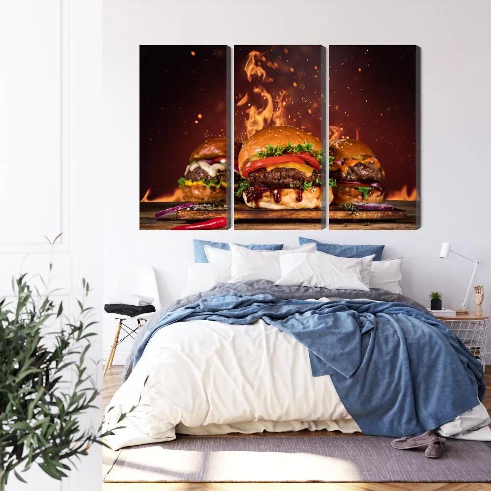 Vícedílný obraz Chutné Hamburgery Nedostatek Nedostatek Plátno Canvas 60x40