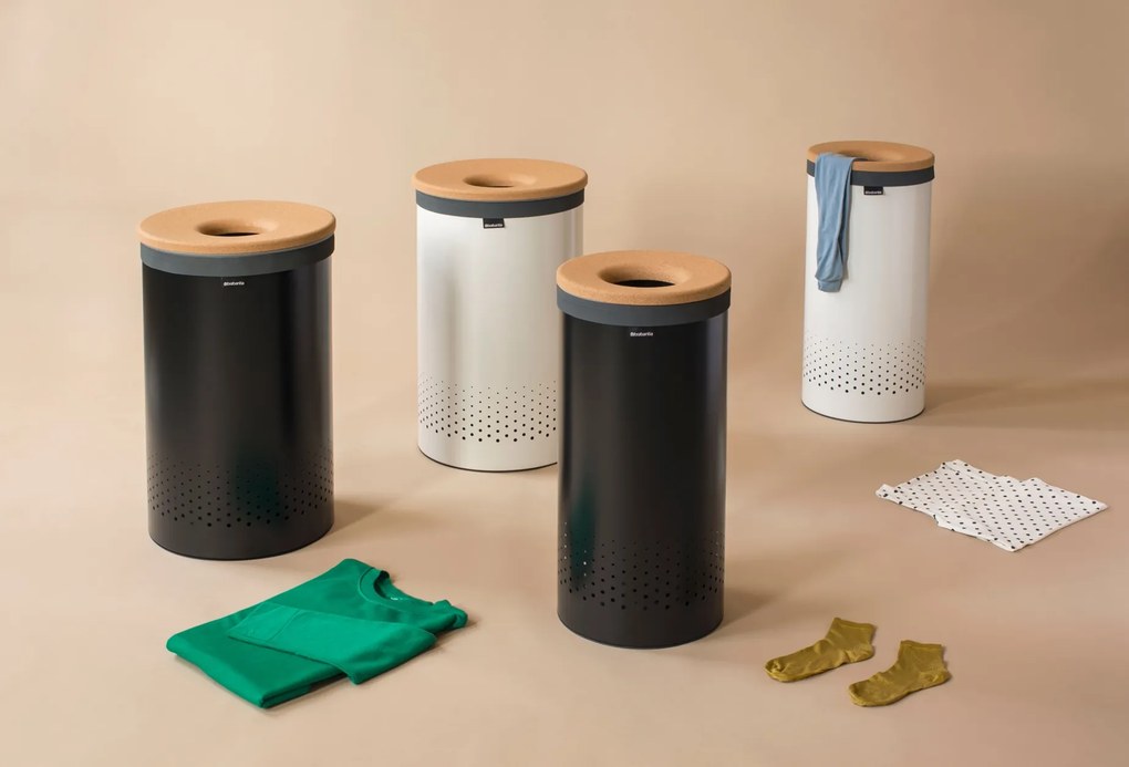 Brabantia Koš na prádlo 60L bílá korkové víko